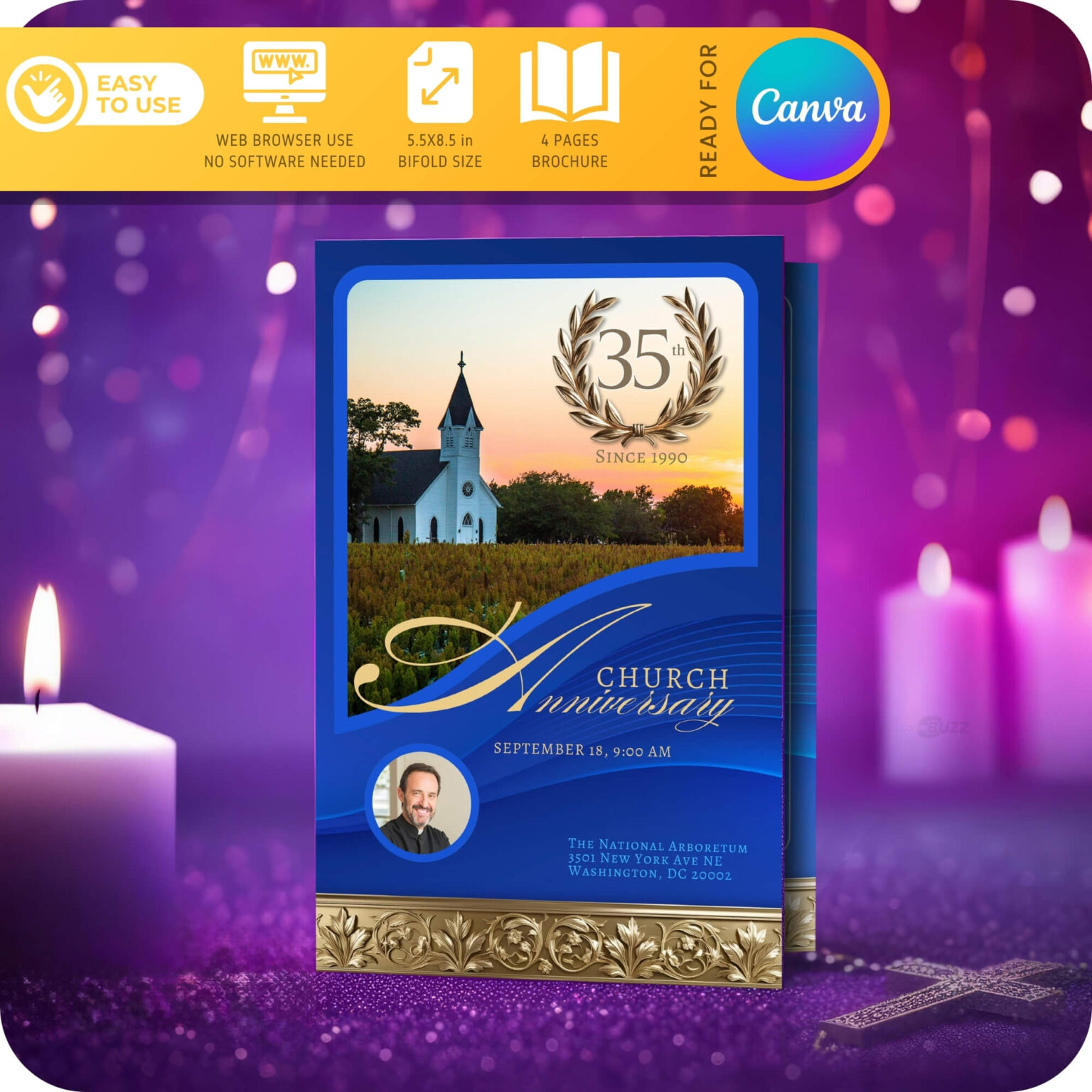 Church Souvenir Book Ad, DIY Templates | Ready for Canva