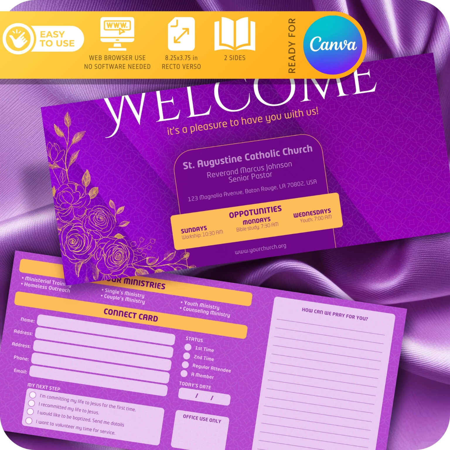 Church Connect Card Template Online | Ready for Canva