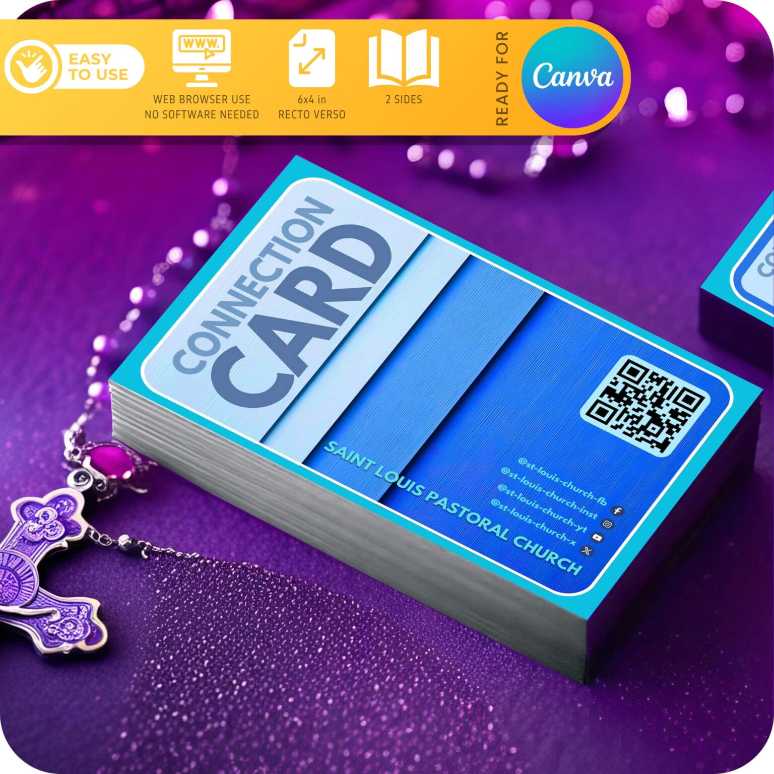 Church Connection Card Template Online | Ready for Canva