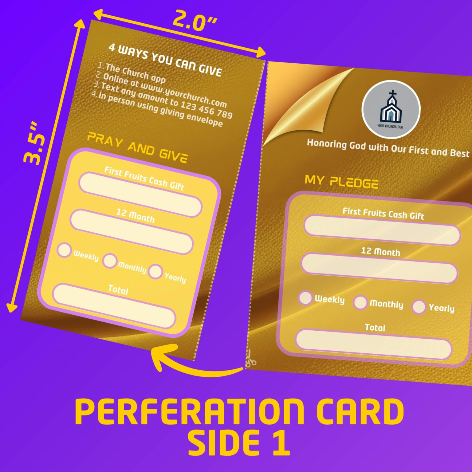 Church Donation Card Template Online | Ready for Canva