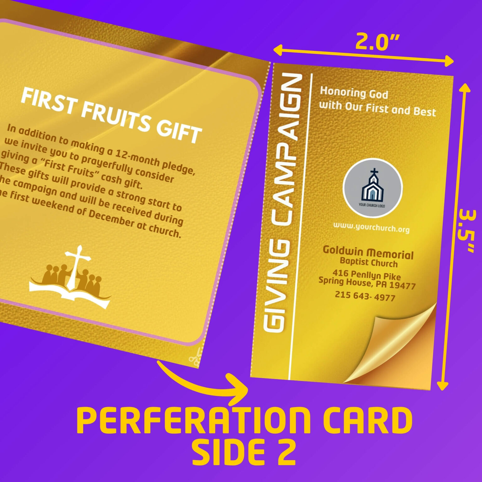 Church Donation Card Template Online | Ready for Canva